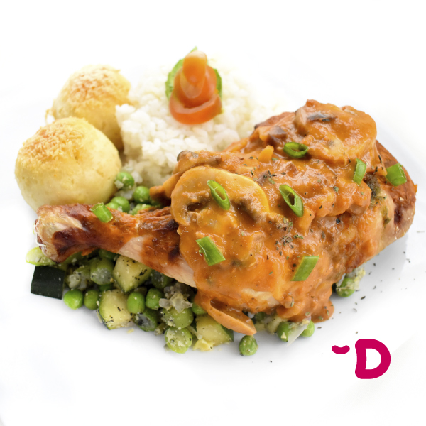 Perniles de Pollo en Salsa Mediterranea